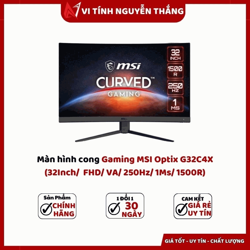 Màn hình cong Gaming MSI Optix G32C4X (32Inch/ FHD/ VA/ 250Hz/ 1Ms/ 1500R)